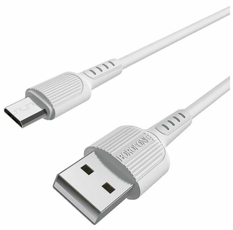 USB кабель "BOROFONE" BX16 для Micro USB (2.4A), белый