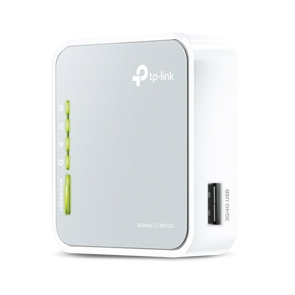 Роутер TP-Link TL-MR3020, Wi-Fi, 2.4 ГГц, 150 Мбит/с, портативный, белый