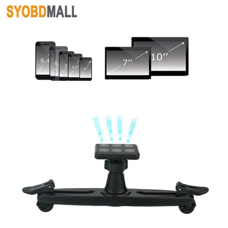 Универсальный нескользящий магнитный автомобильный держатель для телефона на подголовник заднего сиденья, вращающийся на 360 градусов кронштейн для планшета, подставка для телефона с плоской панелью 4-10 дюймов