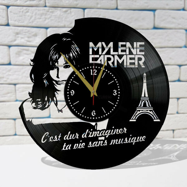 Часы из виниловой пластинки Mylene Farmer