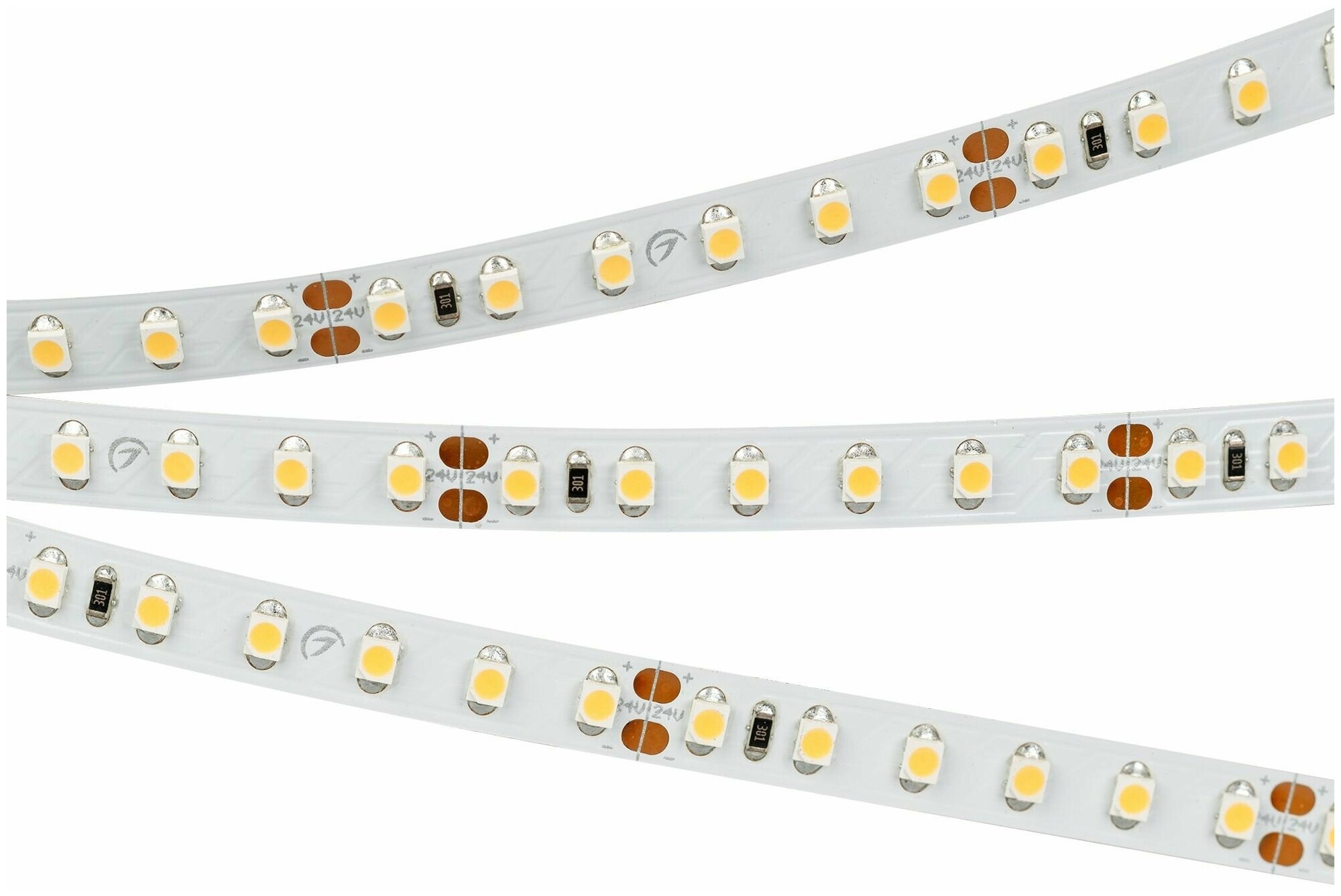 Лента светодиодная RT-A120-8mm 24В Warm 2700К 2835 9.6Вт/м IP20 (уп.1м) Arlight 010346(2)