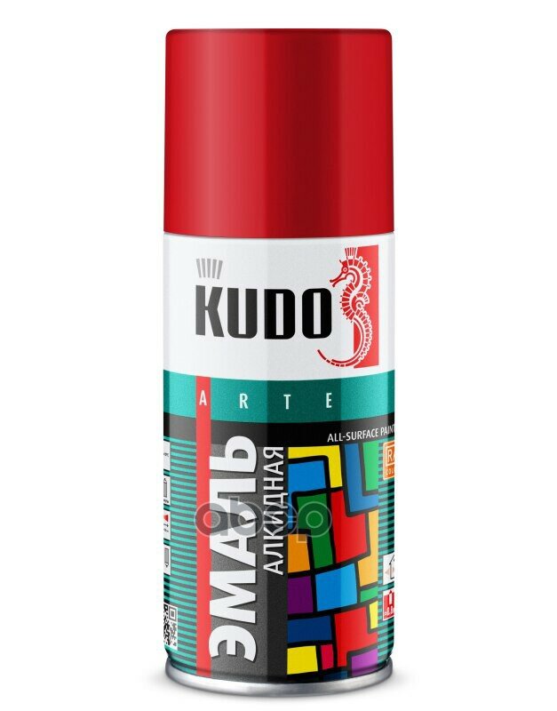 Краска-срей (эмаль) ниверсальная RAL 32 Красная 21мл аэрозоль Kudo арт. KU10031