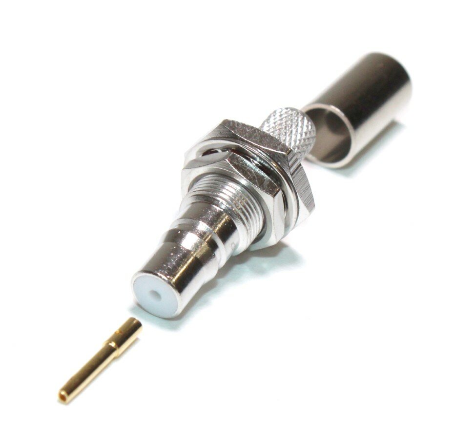 Гнездо QMA обжимное RG-58, с резиновым уплотнителем, с гайкой