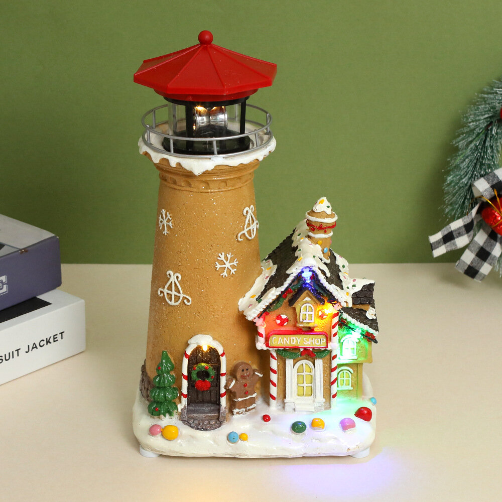 Адвент-календарь "Lighthouse House" YL2606, смола, рождественский декор, светящийся