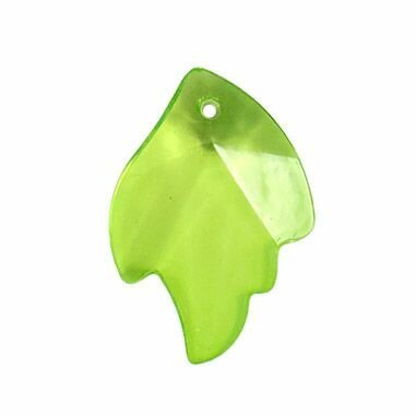 Акриловые гранёные бусины в форме листика (27х38 мм) 250гр. салатовый