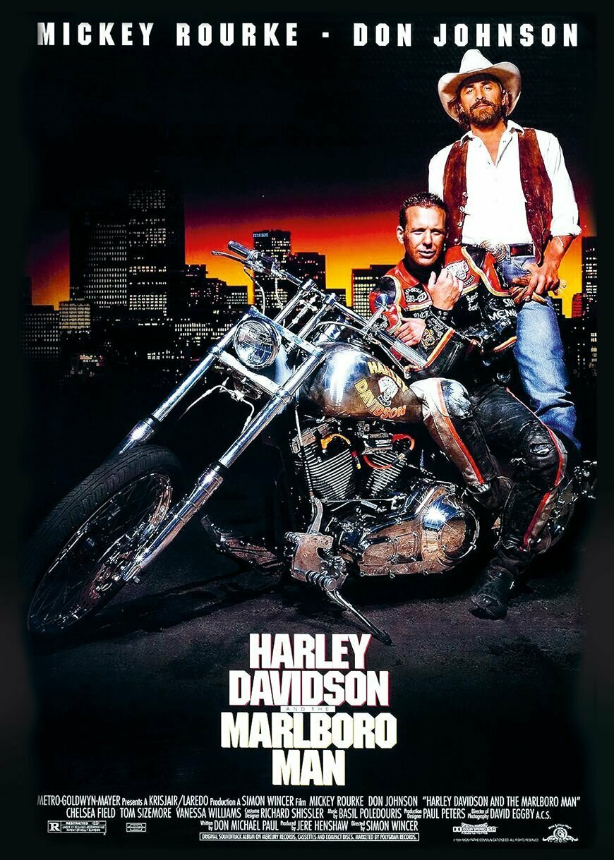 Постер. Серия Киноафиши. Харлей Девидсон и ковбой Мальборо. Формат А3.