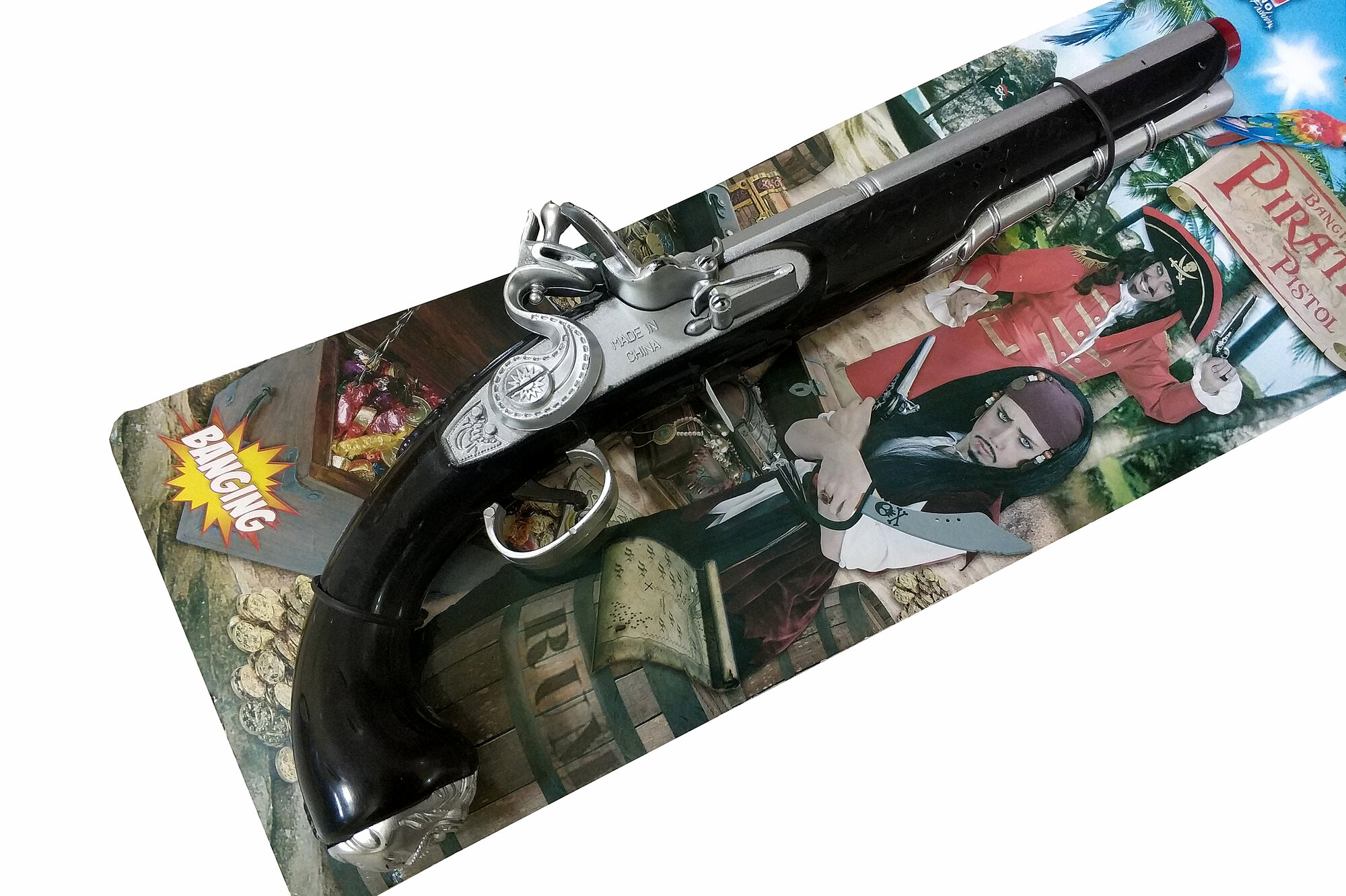 Пистолет Пирата карнавальный, со светом, со звуком, пластик, длина 36 см