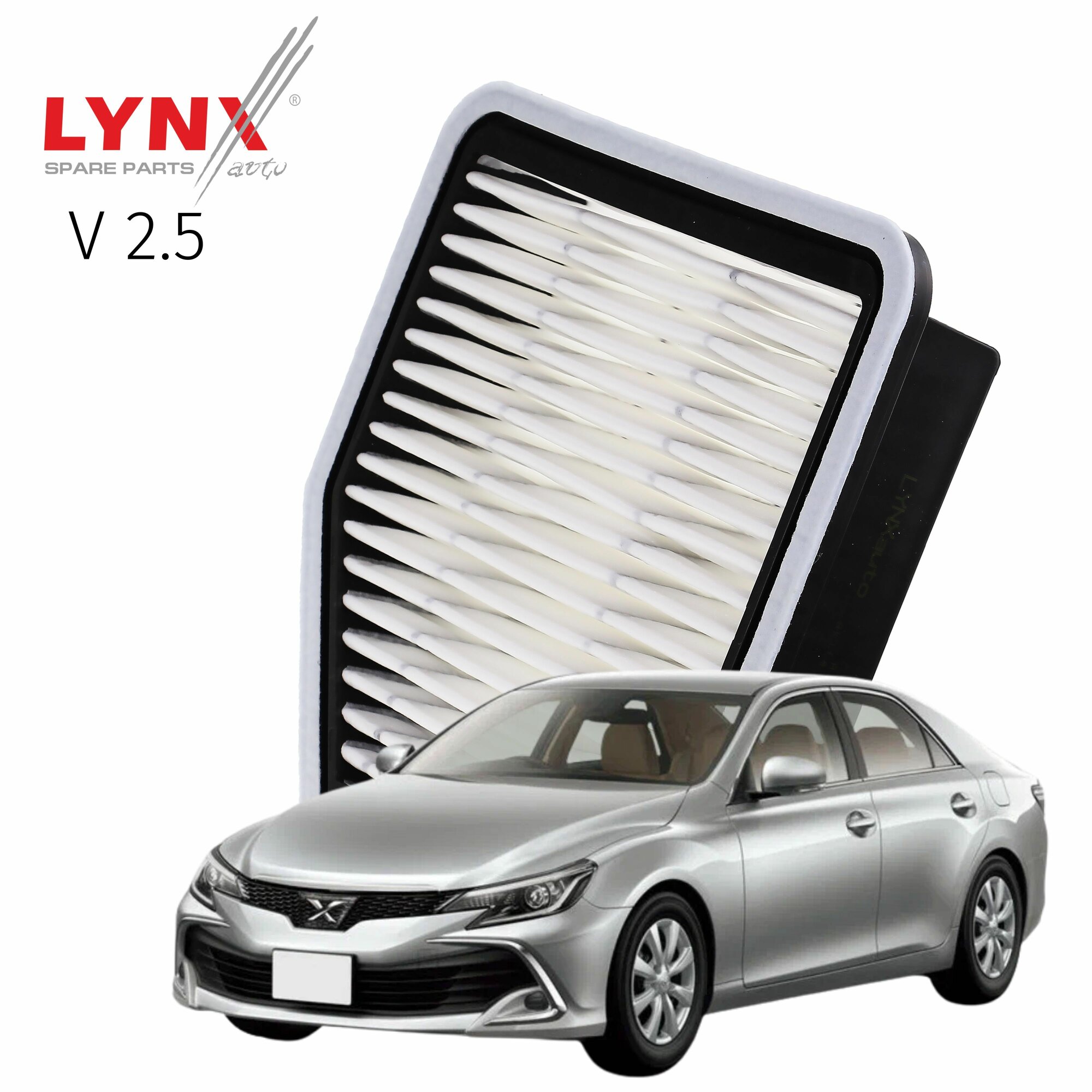 Фильтр воздушный Toyota Mark X (2) / Тойота Марк Х 2004 2005 2006 2007 2008 2009 V2.5 4GR-FSE / 1шт LYNXauto