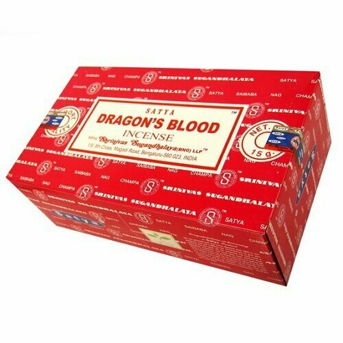 Кровь Дракона Сатья благовония, аромапалочки (Dragons Blood), Satya блок 12 кор. по 15 шт.