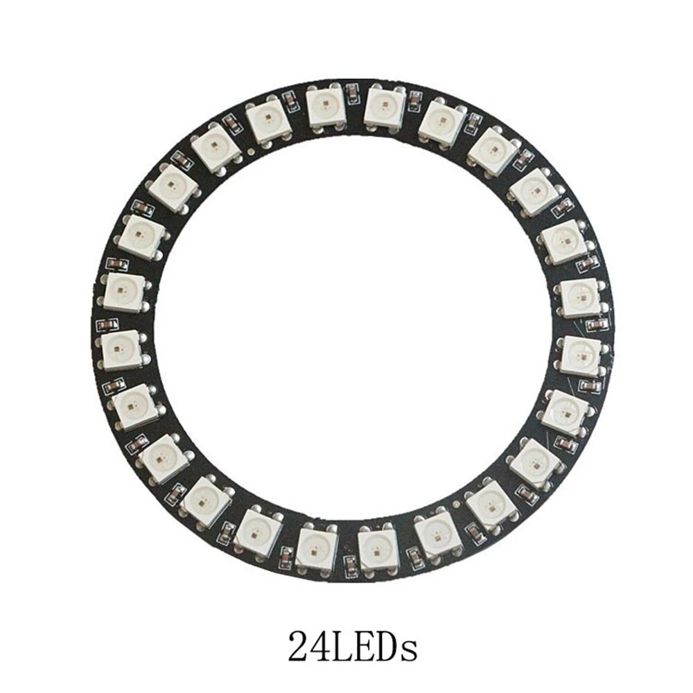 LOAMLIN WS2812B RGB светодиодное пиксельное кольцо 24LEDs, Black PCB
