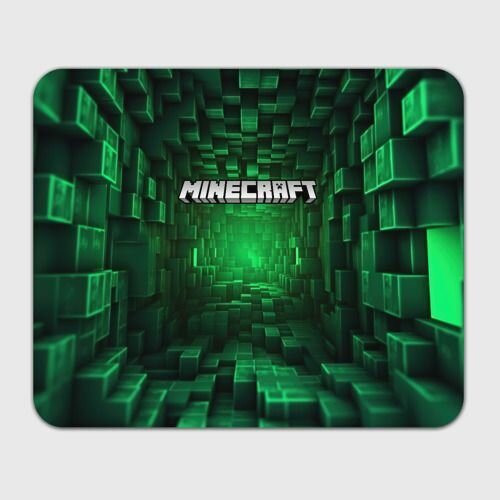 Minecraft logo зеленые плитки Коврик для мыши