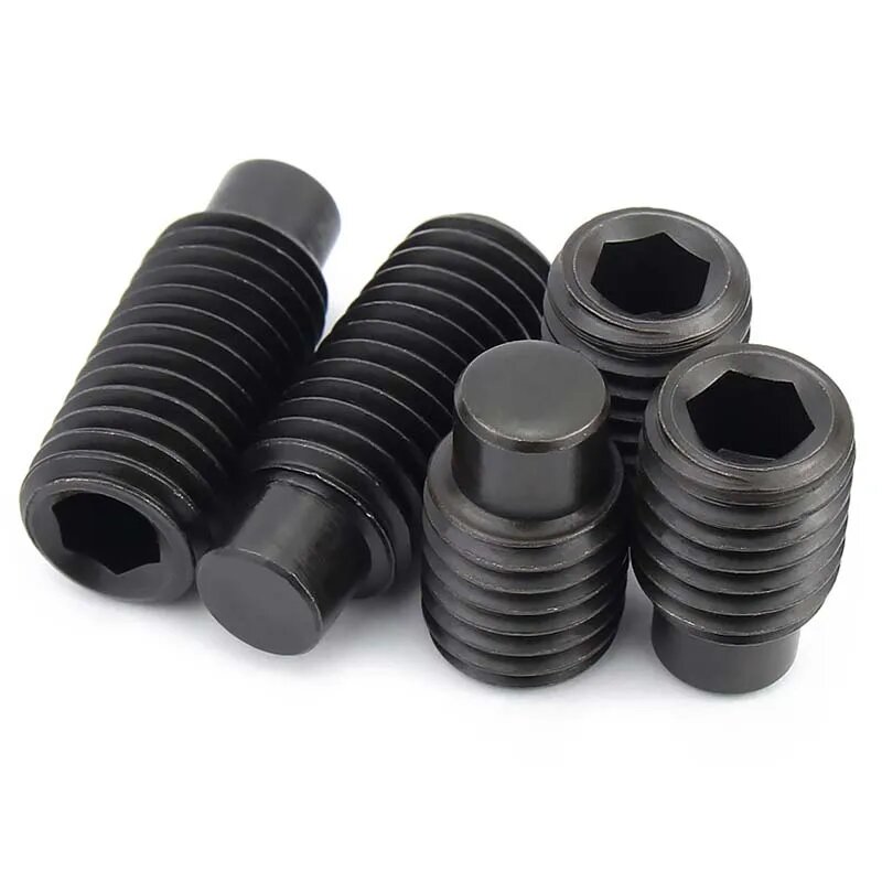 TINGGOO Стальные установочные винты DIN915 черные М2.5-М16 2pcs M12, 25 мм