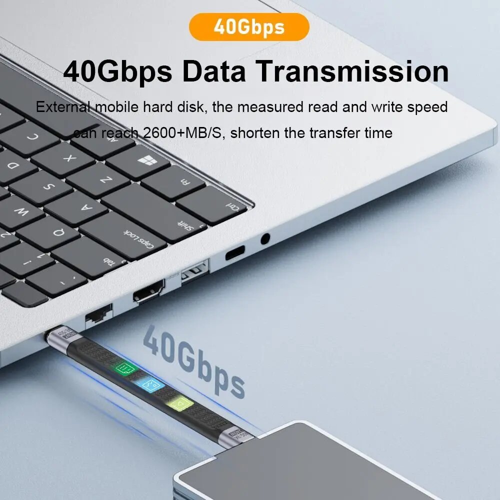 USB4.0 кабель M-M Middle Bend 240Вт — фото 1