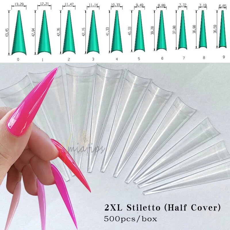 Акриловые типсы, плоские прямые гелевые ногти без C, система наращивания, половина покрытия, накладные ногти, маникюрный инструмент