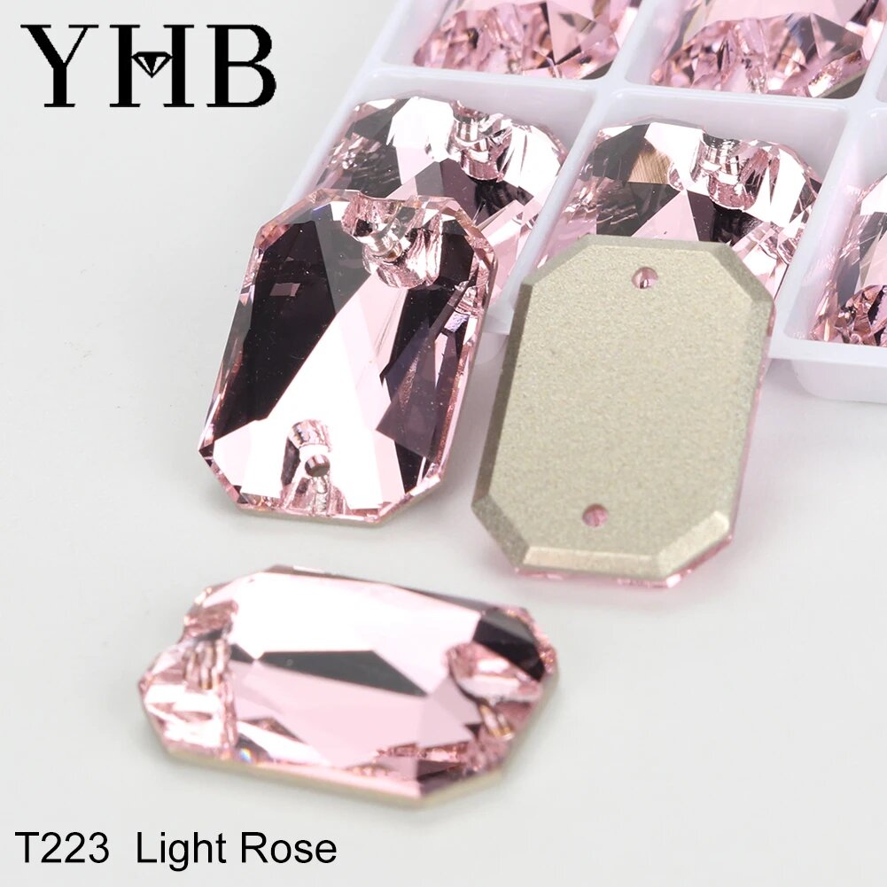 Стразы YHB розовые, 12шт, 20-28мм, T223 Light Rose