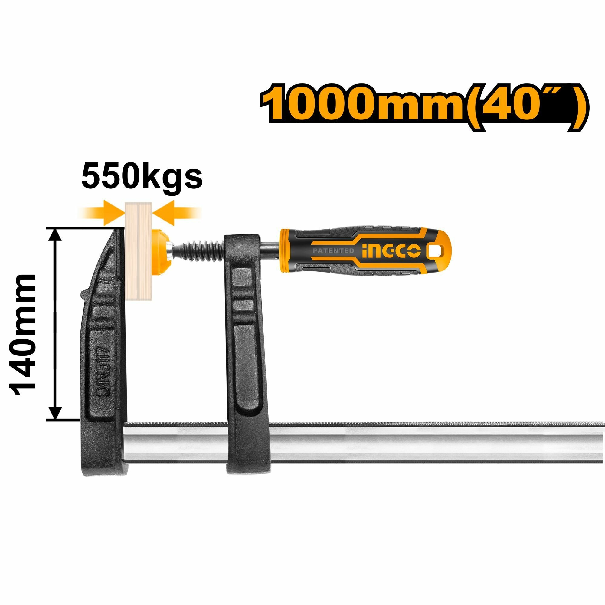 Струбцина столярная INGCO HFC021404 INDUSTRIAL 140х1000 мм