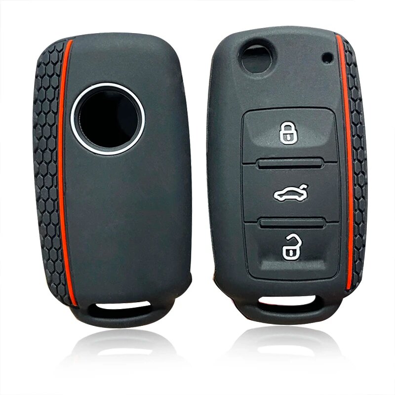 Чехол для ключей Skoda Octavia A5, Vw Polo, Golf 4, 6, 5, 6, Passat B5, B7, Touran, Tiguan, Bora, Jetta, Lavida, чехол для ключей black 1PC