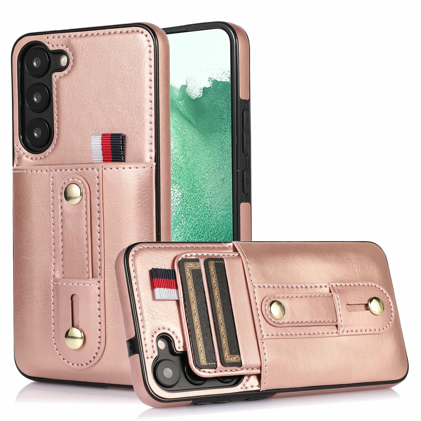 Кожаный чехол для для Samsung Galaxy S23+, S23 Plus (Самсунг Галакси С23 Плюс) кожаный с отделением для карт на Накладка с картхолдером
