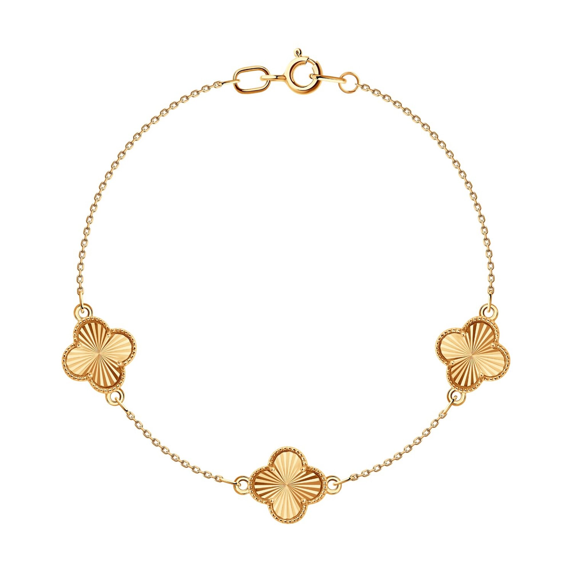 Браслет, красное золото, 585 проба