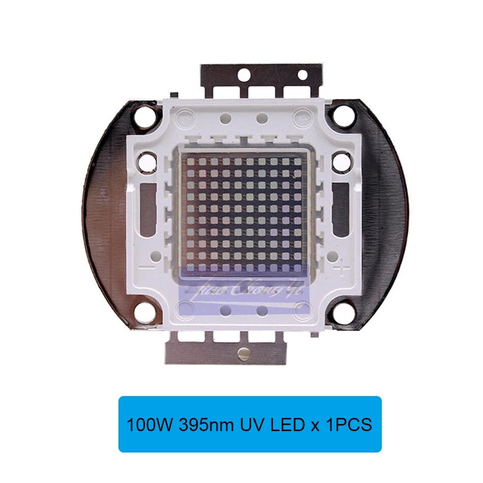 395 нм УФ-ультрафиолетовый светодиод 3 Вт 5 Вт 10 Вт 20 Вт 50 Вт 100 Вт Чип Светодиод высокой мощности фиолетовый 395-400 нм
