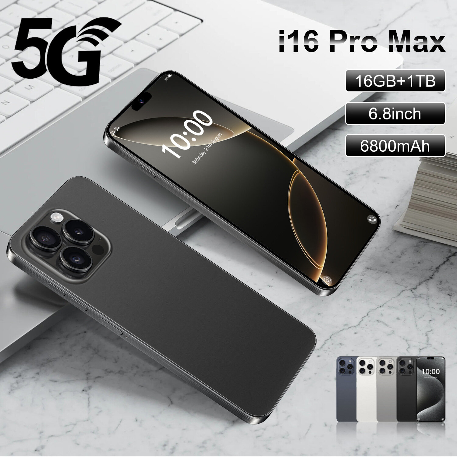 Смартфон i16 Pro Max 16+1TB 6.8incell Black — отзывы покупателей