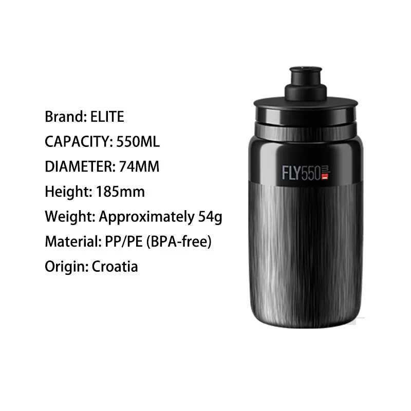 Elite Fly Tex велосипедная бутылка 550/750 мл Black-550ML