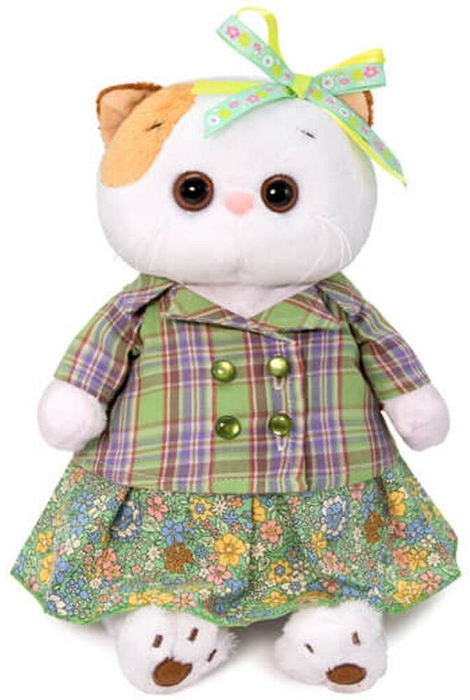 Мягкая Игрушка BudiBasa Кошечка Ли-Ли в зеленом жакете (24см) (в подарочной коробке) LK24-057