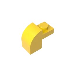 Желтый LEGO кубик 2x1x1 с углом