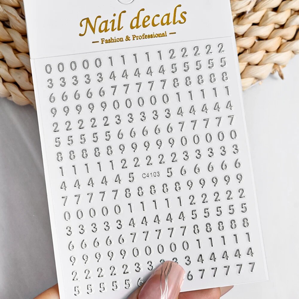 Наклейки для ногтей 3D, набор MAFANAILS, черный, золотой, серебряный, Цвет: 02