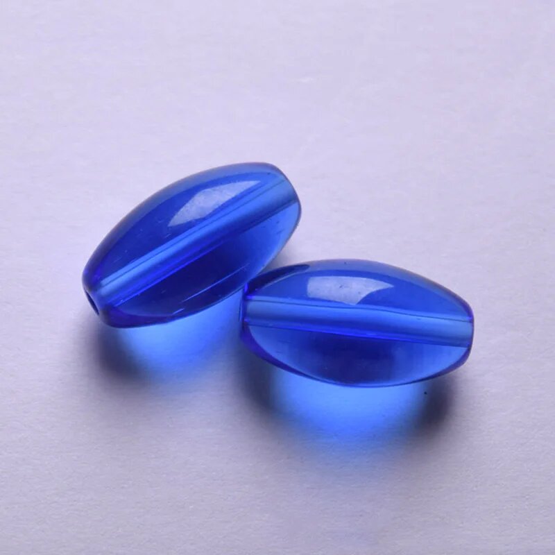 Овальные стеклянные бусины Quniejieyu 10 шт. 19x10 мм Синий, Blue
