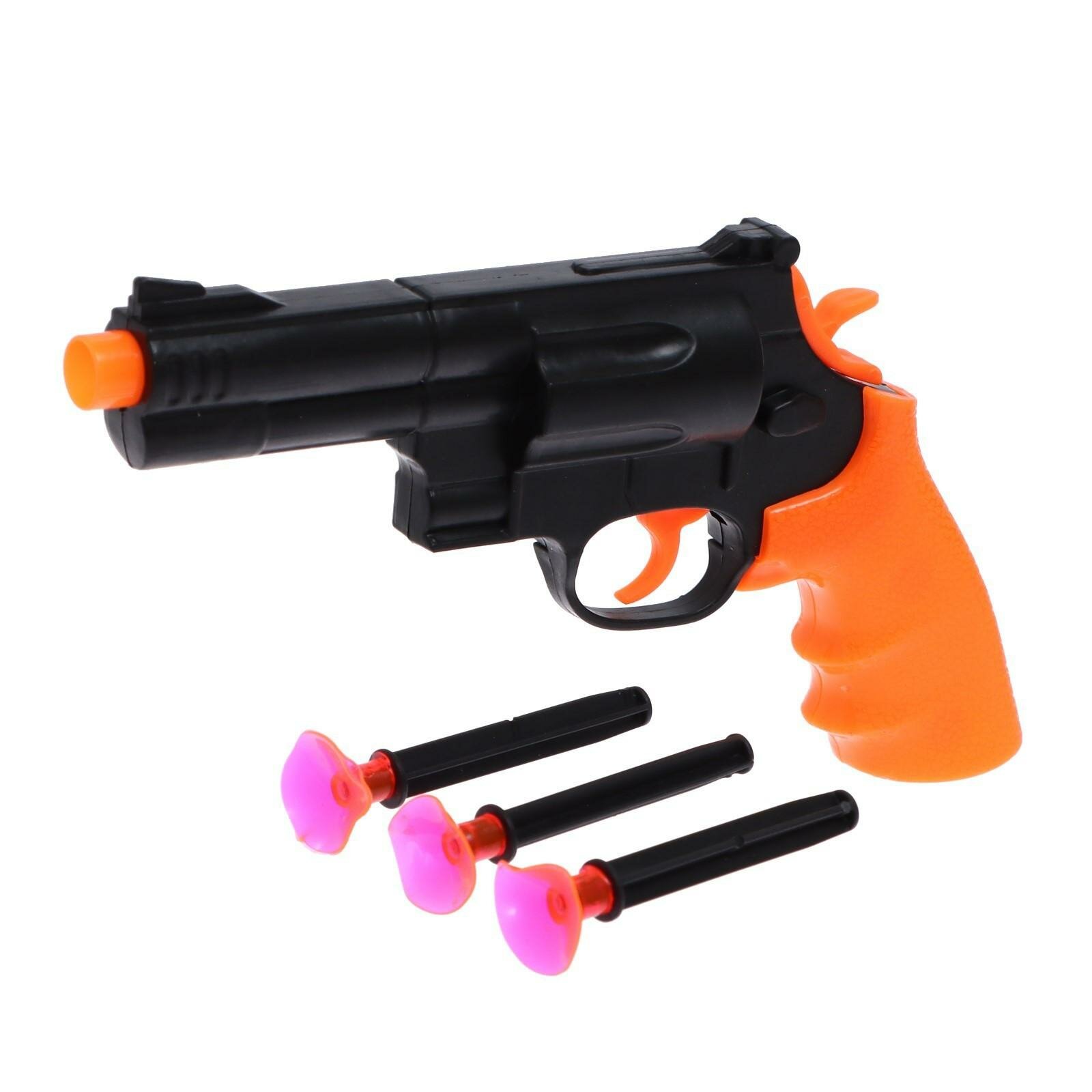 Пистолет ЛАС играс "Револьвер", стреляет присосками, 3 присоски в комплекте