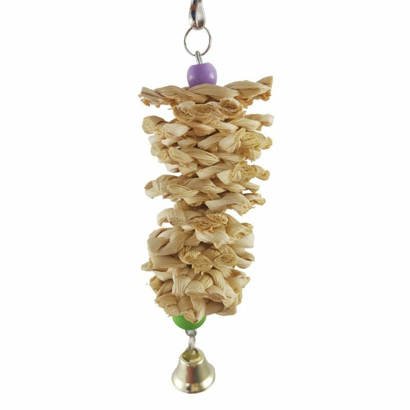 Игрушка для заточки клюва попугая из натуральной травы