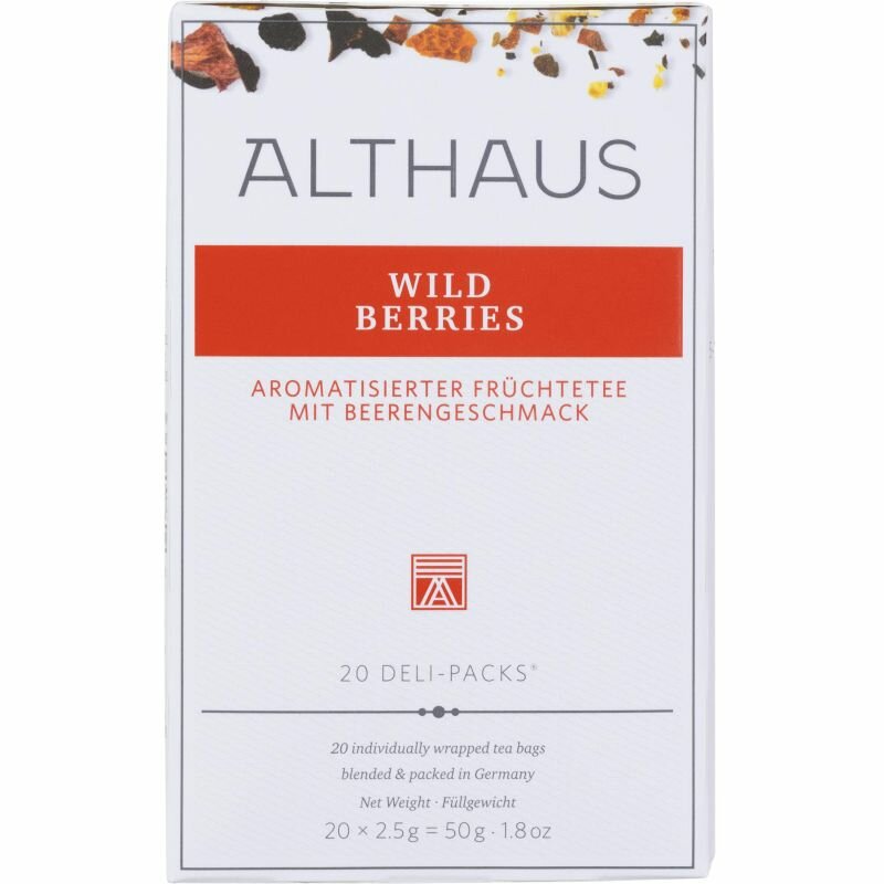 Althaus Чай фруктовый в пакетиках Althaus Wild Berrie, Дикие ягоды, 20 пакетиков x 2,5 гр