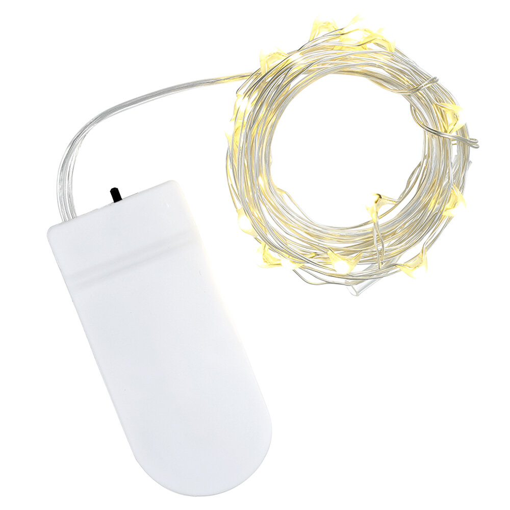 Светодиодная гирлянда на медной проволоке, рождественская, на батарейках, для использования внутри и снаружи помещений, на Рождество, в саду, на вечеринке, в качестве подарка, украшение, 1 м, 10 лампочек.
