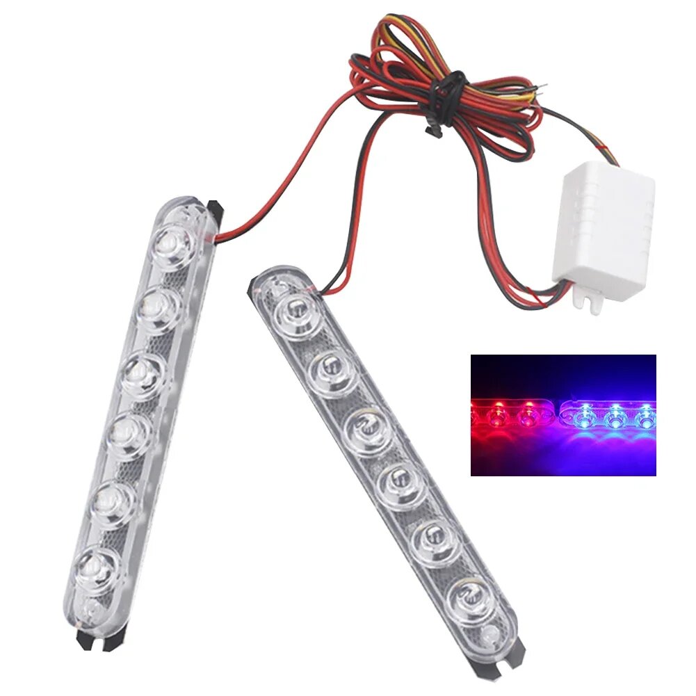 Светодиодные стробоскопы Red Blue 6LED для авто