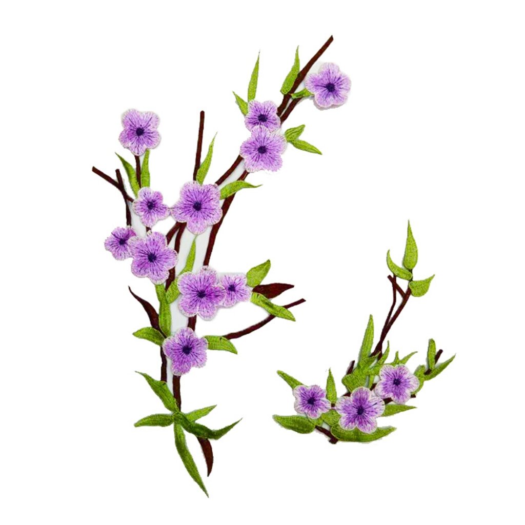 2шт Нашивок с вышивкой Цветочная аппликация Нашивки для пришивания нашивок для одежды