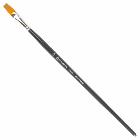 Кисть художественная Brauberg Classic, синтетика, жесткая, плоская, № 10, длинная ручка