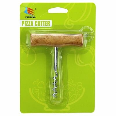 Штопор КНР Винтовой, металлический, деревянная ручка, 8х10 см, в блистере