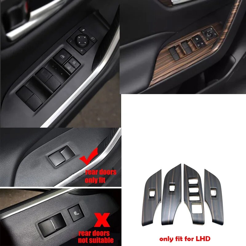 Для Toyota RAV4 RAV 4 XA50 2019 2020 2021 2022 2023 Аксессуары из АБС-пластика и дерева, оконный переключатель, панель переключения передач, крышка чаши двери LHD window switch