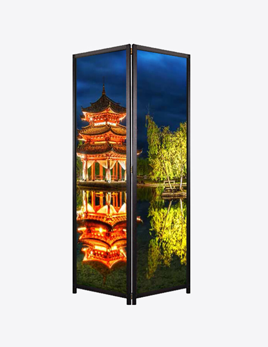 Ширма перегородка секционная складная iDeaLList "Япония", 2 створки, размер 180x100 см