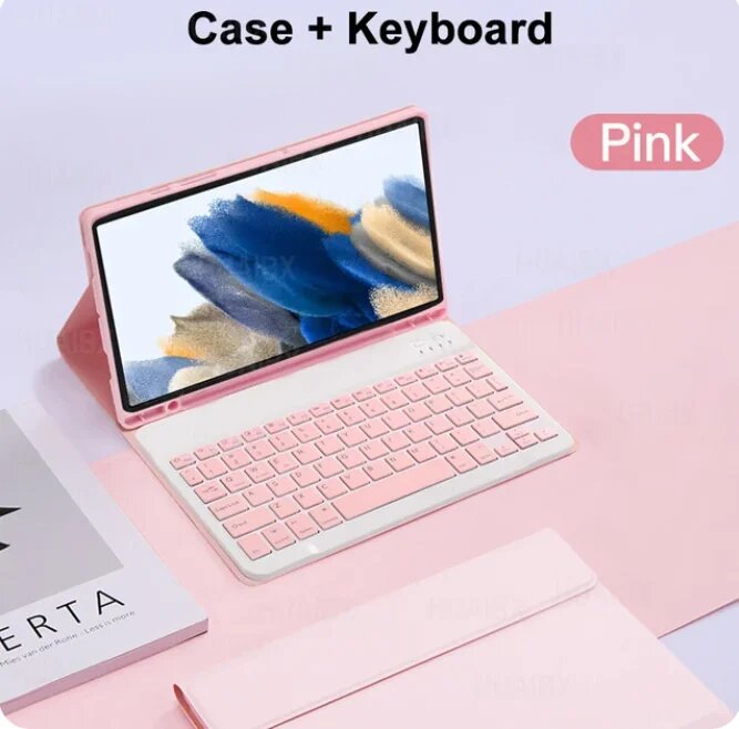 Чехол для Samsung Galaxy Tab S9 FE с Bluetooth-клавиатурой Portuguese Keyboard, Pink 1