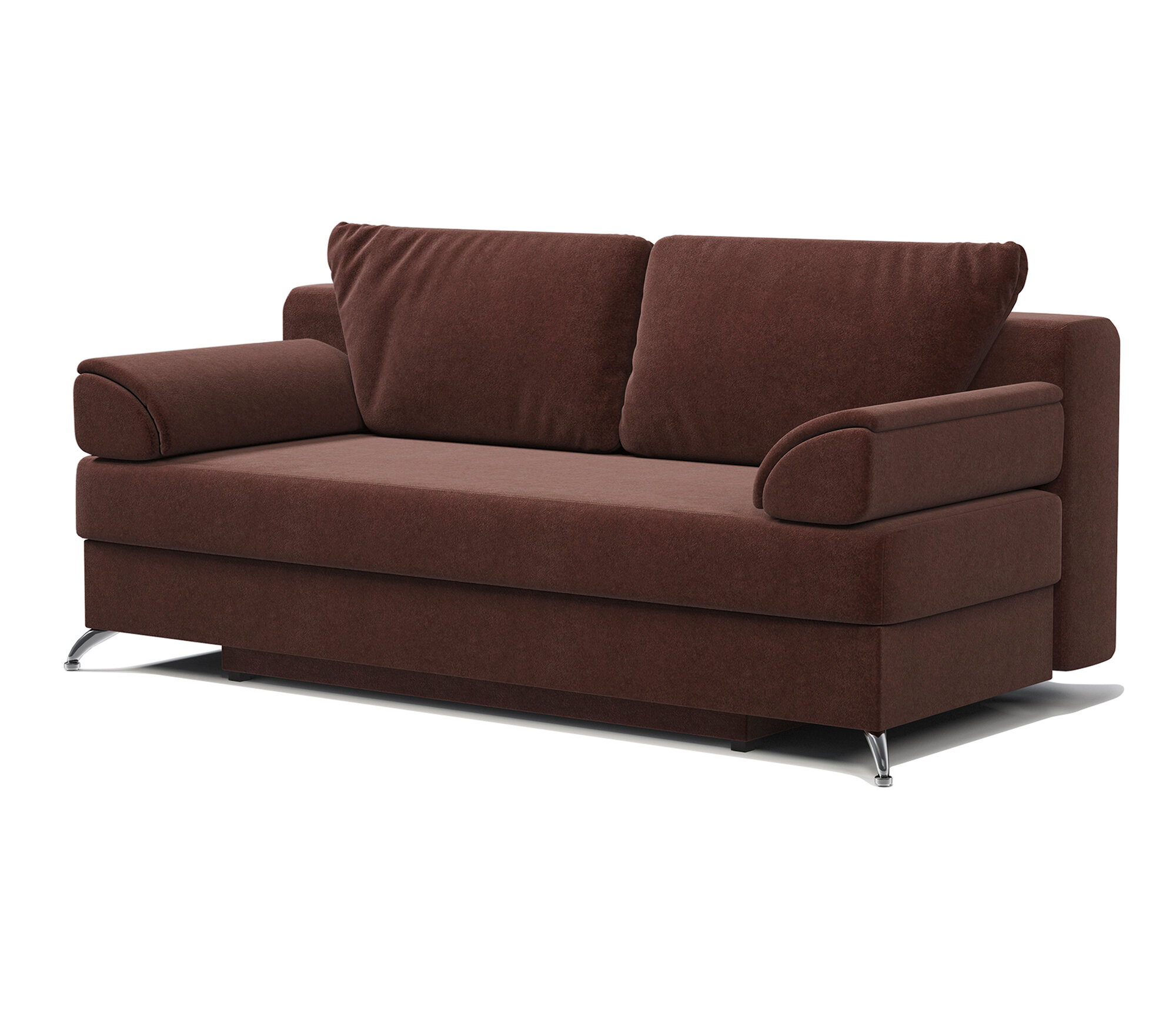 Диван-кровать Шарм-Дизайн ЕвроШарм 130х193 см, диван раскладной, еврокнижка, прямой, велюр Дрим шоколад