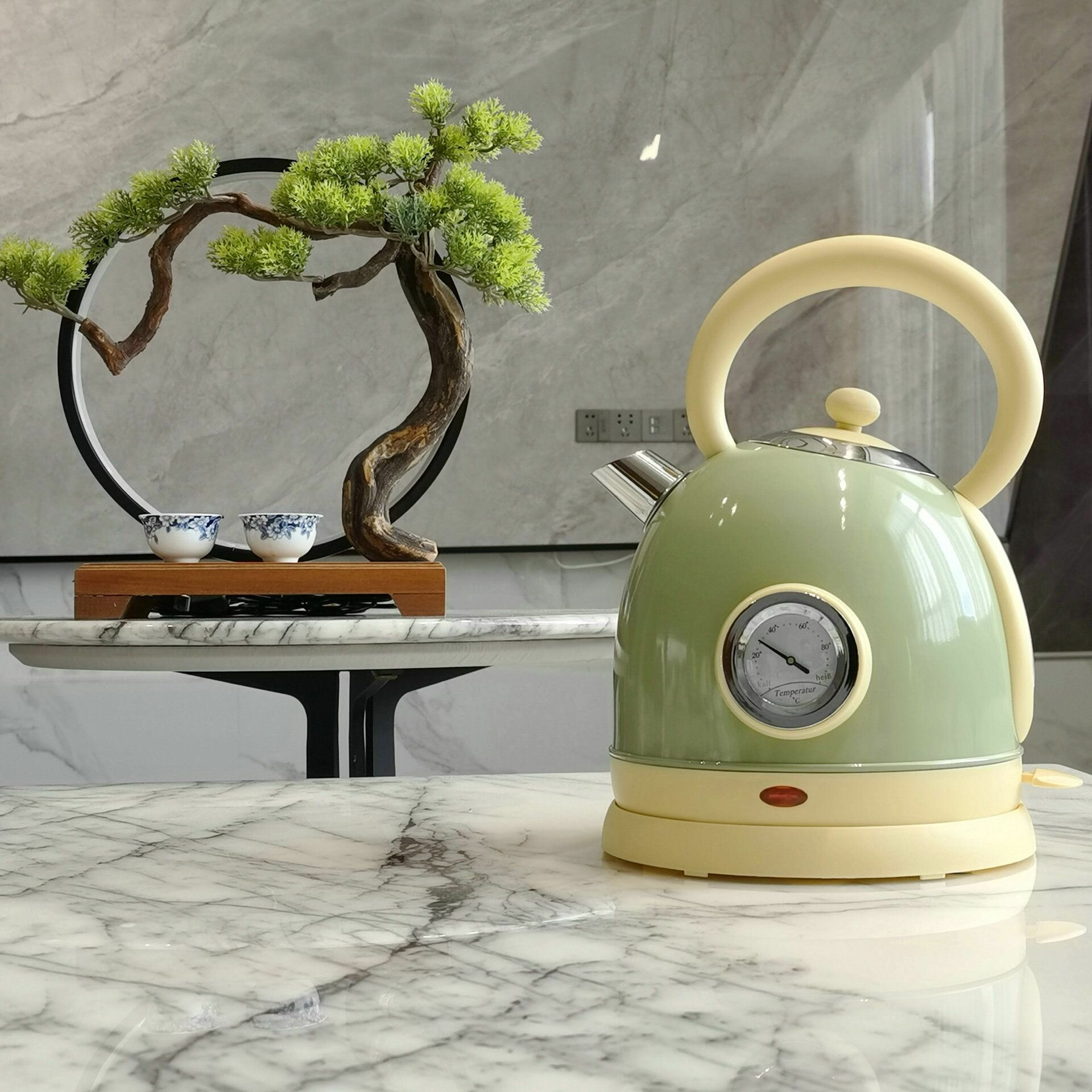 Электрический чайник, керамика, для умного дома, 2200Вт, 1.8л, светло-зелёный