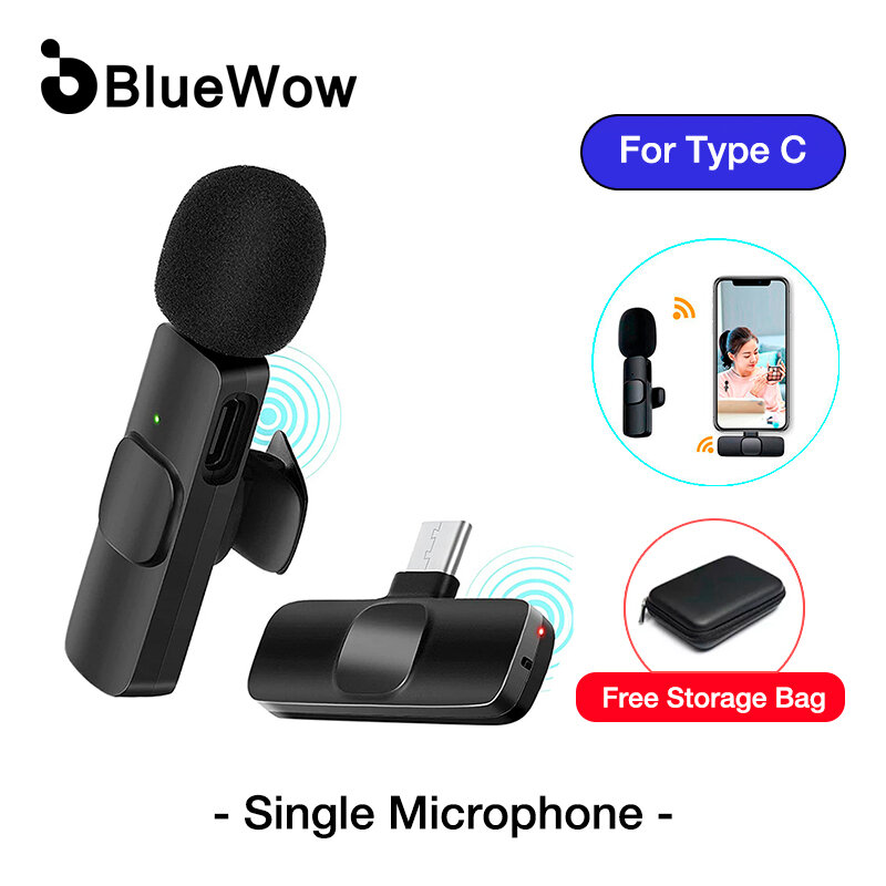 [Не поддерживает Samsung и Vivo] Для Type-C BlueWow WY-M1 новый беспроводной петличный микрофон портативный аудио-видеоз