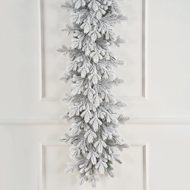 Хвойная гирлянда Византийская заснеженная 150*40 см, литая 100%, Max Christmas (Макс Кристмас), ГВЗЗ40