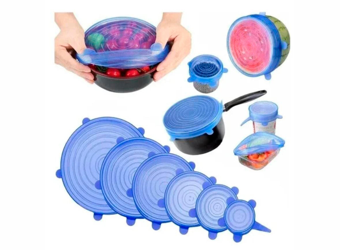 Набор силиконовых крышек SILICONE SEALING LIDS, 6 штук, цвет Синий 680575