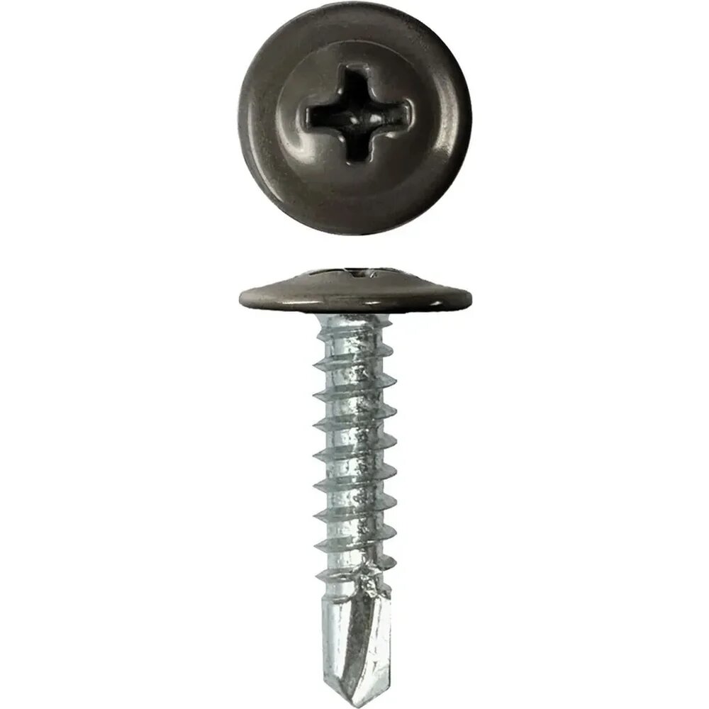 Rizzel Саморез с прессшайбой ПШС 4,2х19 RAL 7024 1000 шт 00000311525