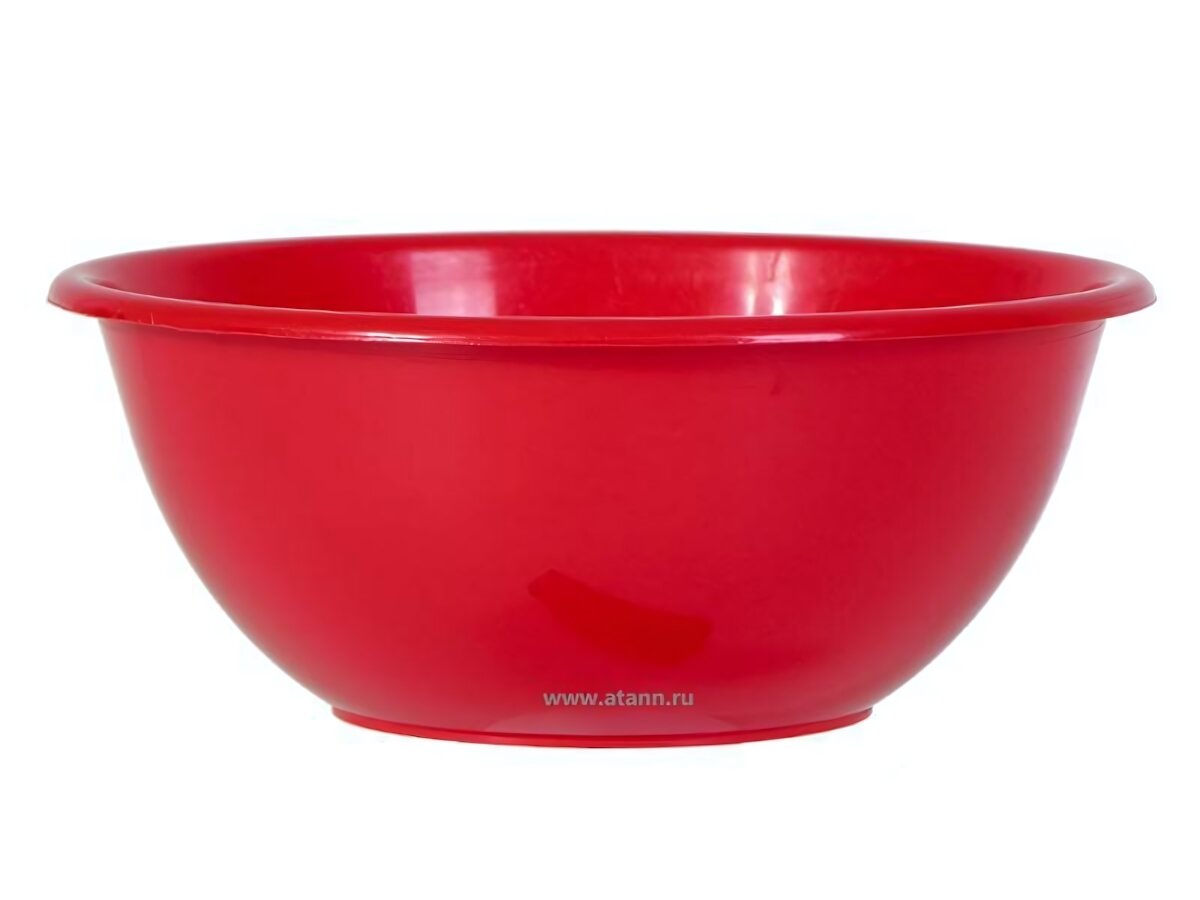 Салатница пищевая 2л, пластик, красная, с устойчивым дном для сервировки и хранения