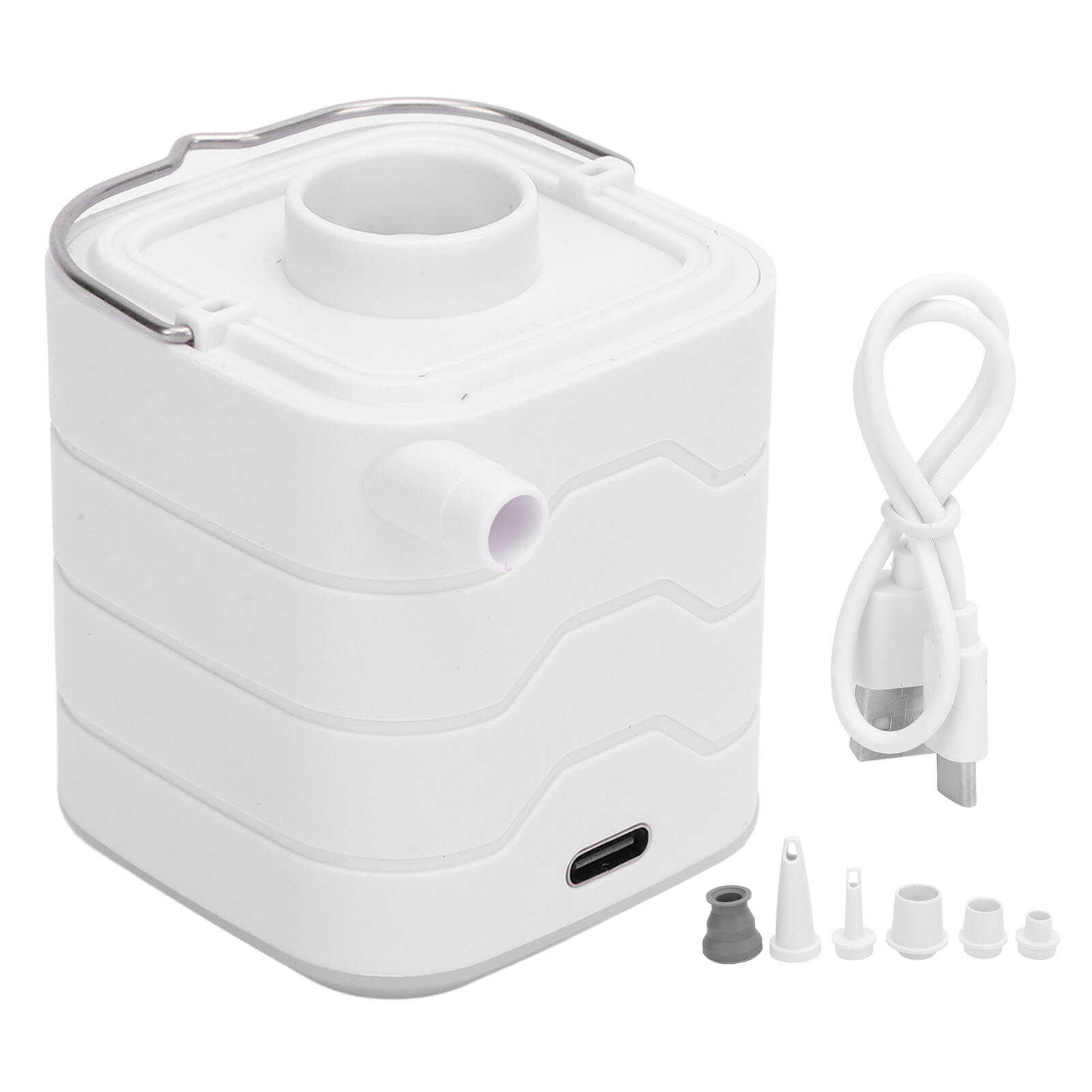 Мини-насос LED, 1600 мАч, Type-C, для матраса, кольца, игрушек