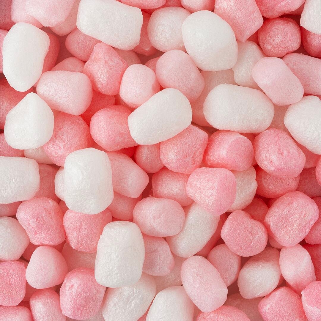 Шарики пенопластовые Волна веселья Маршмэллоу, Цветной микс, Розово-белый, Макарунс, 20-25 мм, 10 г